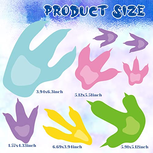 Fumete 48 Pcs Dinosaur Wall Decals Dinosaur Footprint Stickers for Floor Removable Dinosaur Decor for Bedroom Bathroom Dinosaur Feet Room Decor for Kid Nursery Birthday Party