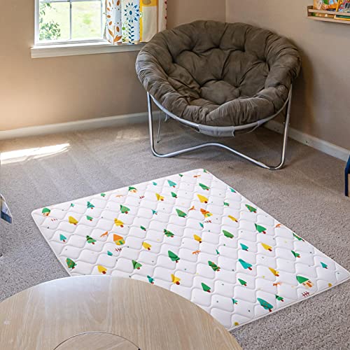 Premium Foam Baby Play Mat 50" X 50", Thick One-Piece Crawling Mat, Odorless Baby Playpen Mat Floor Mat, Non-Slip Cushioned Baby Playmat for Infants,Babies,Toddlers. Machine Washable for Easy Care.