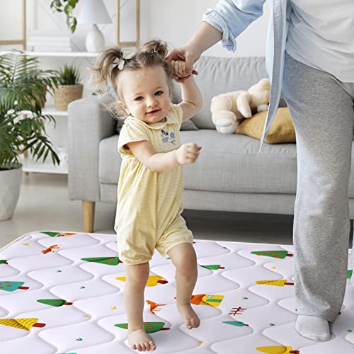 Premium Foam Baby Play Mat 50" X 50", Thick One-Piece Crawling Mat, Odorless Baby Playpen Mat Floor Mat, Non-Slip Cushioned Baby Playmat for Infants,Babies,Toddlers. Machine Washable for Easy Care.