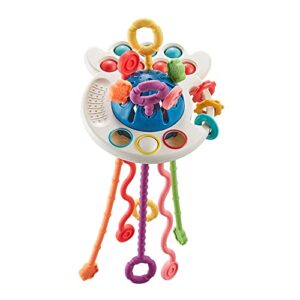 Tuko Baby Toys 6-12-18 Months Baby Sensory Toys Silicone Pull String Toys Montessori Toys for Toddlers