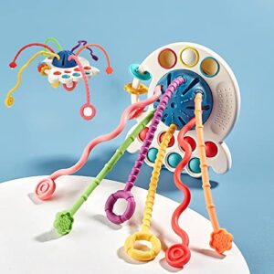 Tuko Baby Toys 6-12-18 Months Baby Sensory Toys Silicone Pull String Toys Montessori Toys for Toddlers