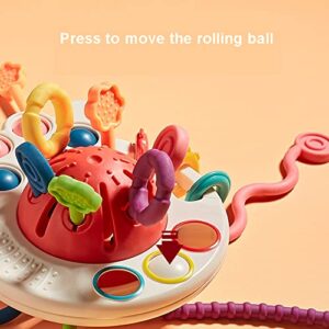 Tuko Baby Toys 6-12-18 Months Baby Sensory Toys Silicone Pull String Toys Montessori Toys for Toddlers