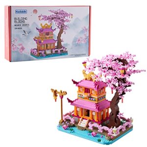 kadablk architecture dream flower building block,japan sakura tree house construction set,1810pcs for adults & kids,mirco blocks model set,creator blocks,mini diy stem toys,assembly toys