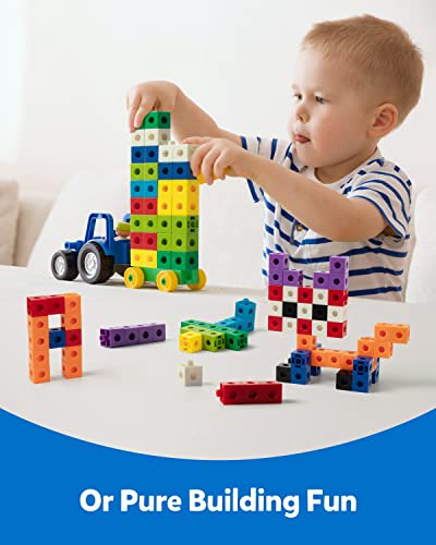 Coogam Math Cubes, Manipulatives Number Counting Blocks with Activity Snap Linking Cube Math Construction Toy Gift for Preschool Kindergarten Learning