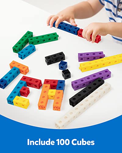 Coogam Math Cubes, Manipulatives Number Counting Blocks with Activity Snap Linking Cube Math Construction Toy Gift for Preschool Kindergarten Learning