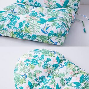 Enipate Tropical Print Adirondack Chair Cushions, Weather Resistant Patio Chair Seat Cushion, Tufted Thicken Outdoor High Back Rocking Chair Pads