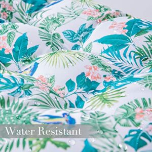 Enipate Tropical Print Adirondack Chair Cushions, Weather Resistant Patio Chair Seat Cushion, Tufted Thicken Outdoor High Back Rocking Chair Pads