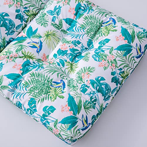 Enipate Tropical Print Adirondack Chair Cushions, Weather Resistant Patio Chair Seat Cushion, Tufted Thicken Outdoor High Back Rocking Chair Pads