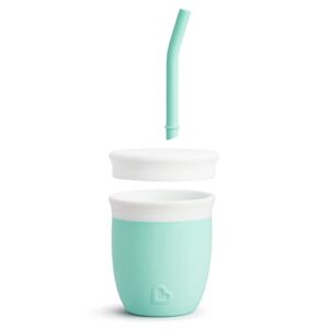 Munchkin® C’est Silicone! Open Training Cup with Straw for Babies and Toddlers 6 Months+, 4 Ounce, Mint