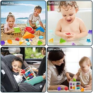 AiTuiTui Baby Montessori Toys for 1 Year Old Boy Girl Gifts, Shape Sorter Sensory Bin 6 12 18 Months Toys, Toddler Travel Fine Motor Skill Activity Learning Toys for Baby 1st Birthday