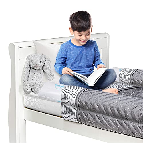 Babylio Inflatable Bed Rail [2-Pack] Travel Bed Rails for Toddlers- Lightweight & Durable Bed Guard Rails Compatible with Twin, Full, Queen & King Bed Sizes- No Pump Required- with Travel Bag