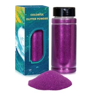 bazayona ultra fine glitter powder 3.5oz multi purpose premium glitter for arts & crafts epoxy resin jewelry making decoration weddings cards flowers cosmetic body nails hair - purple