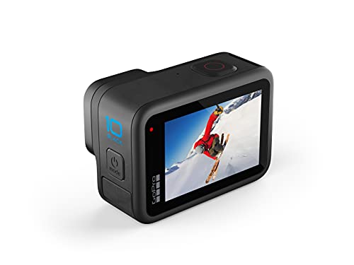 GoPro HERO10 Black - Waterproof Action Camera with Front LCD and Touch Rear Screens, 5.3K60 Ultra HD Video, 23MP Photos, 1080p Live Streaming, Webcam, Stabilization (Renewed)