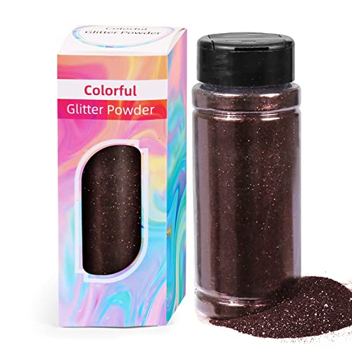 DoMyStar Ultra Fine Glitter Powder 3.5oz Craft Glitter Sequins PET for Epoxy Resin, Slime, Tumblers, Makeup, Nail&Painting Arts, Festival Decoration - Brown