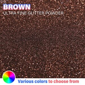 DoMyStar Ultra Fine Glitter Powder 3.5oz Craft Glitter Sequins PET for Epoxy Resin, Slime, Tumblers, Makeup, Nail&Painting Arts, Festival Decoration - Brown