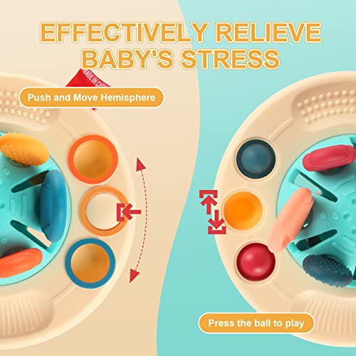 Montessori Toys for 1 Year Old, Baby Toys 12-18 Months, Sensory Toys 6-12 Months, UFO Toy Food Grade Silicone Baby Teething Toys, Toddler Travel Toys, First Birthday Gifts for Baby - UFO