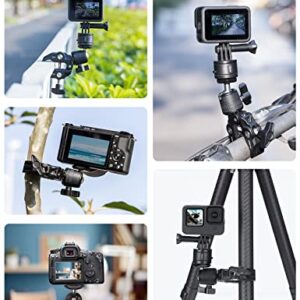 Clamp Mount Accessories for Gopro Hero - ULANZI R099 Super Clamp + Go Quick II Quick Release Adapter Magnetic Suction Bike Motorcycle Handlebar Attachments for Gopro 5/6/7/8/9/10/11 Black/Insta 360