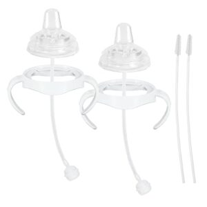 sippy cup soft spout conversion kit for philips avent natural baby bottle, bottle handles and weighted straw （2 pack）