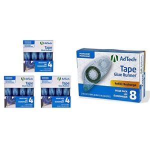 adtech 05603 glue runner permanent 35 yards total - pack of 3 (4 each) & 05674 permanent crafter's tape refills, single unit