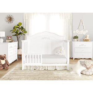 SweetPea Baby Rose 4-in-1 Convertible Crib in Ivory Lace, Baby Crib with Spindles, Greenguard Gold Certified, Easy Assembly, Sustainable New Zealand Pinewood