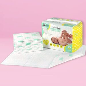 Vesta Baby Disposable Changing Pads - Pack of 65 Soft Absorbent Leak Proof Pee Mats - White Portable Diaper Change Underpads for Bed & Table Protection - 15 x 20" Waterproof Liners