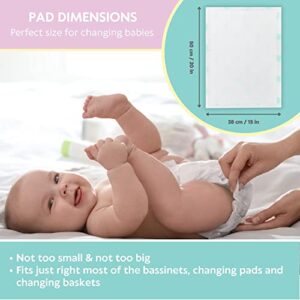 Vesta Baby Disposable Changing Pads - Pack of 65 Soft Absorbent Leak Proof Pee Mats - White Portable Diaper Change Underpads for Bed & Table Protection - 15 x 20" Waterproof Liners