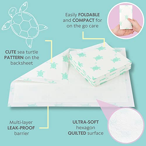 Vesta Baby Disposable Changing Pads - Pack of 65 Soft Absorbent Leak Proof Pee Mats - White Portable Diaper Change Underpads for Bed & Table Protection - 15 x 20" Waterproof Liners