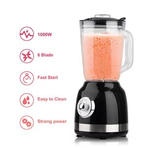 家具 Blender Smoothie Maker,1000W Mixers Food Processors 6 Sharp Stainless Steel Bladesm for Smoothie Milk Shake Frozen Fruit and Ice Crush,3 Adjustable Speeds