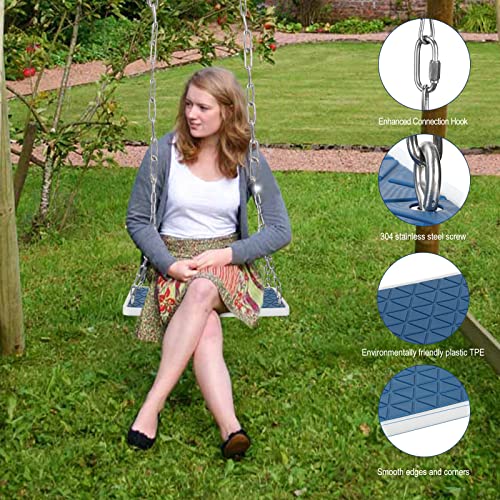 Dakzhou Swing Seat Heavy Duty, Non Slip Tree Swing Set Playground Swing Set Accessories for Kid Indoor Outdoor Backyard, Blue