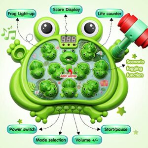 HopeRock Toys for 2 3 4 5 Year Old Boy,Toddler Toys Age 2-4, Whack A Frog Game,with 5 Modes,45 Levels,9 Music Spray and Light-up, Baby Toy Gifts for Early Learning, Birthday Gift for Toddler Boy Toys