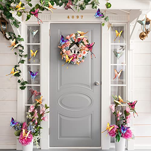 63 Pcs Butterfly Wall Decor Spring Summer Decor Removable Double Sided 3D Butterfly Moth Decal 6 Inch Party Decorations for DIY Kids Nursery, TV Wall, Bedroom Decor, Wedding, Birthday Supplies