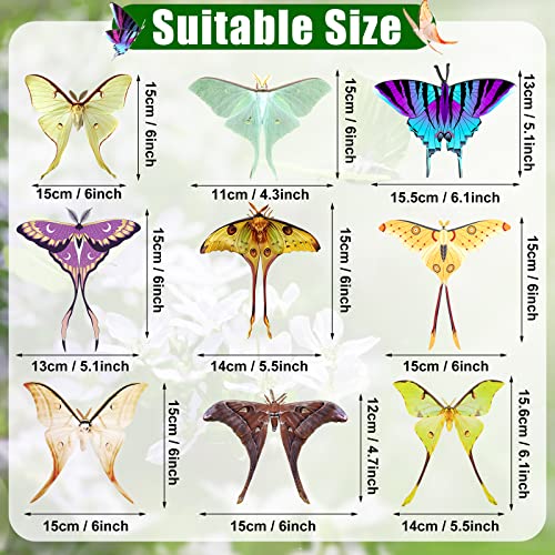 63 Pcs Butterfly Wall Decor Spring Summer Decor Removable Double Sided 3D Butterfly Moth Decal 6 Inch Party Decorations for DIY Kids Nursery, TV Wall, Bedroom Decor, Wedding, Birthday Supplies