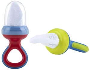 nuby nibbler mesh first soft foods feeder, 2pk, colors may vary