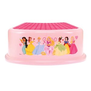 disney princess loving life step stool - kids step stool, potty training, non-slip, bathroom, kitchen, lightweight