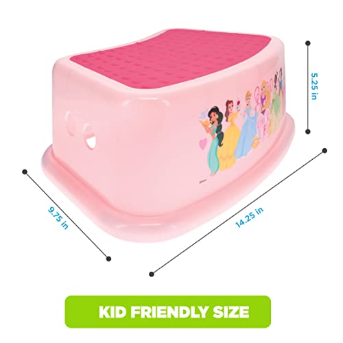 Disney Princess Loving Life Step Stool - Kids Step Stool, Potty Training, Non-Slip, Bathroom, Kitchen, Lightweight