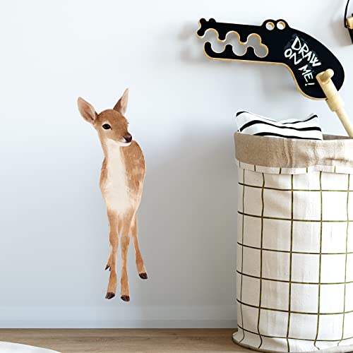 RoyoLam Cute Deer Wall Decal Nursery Animal Fawn Wall Sticker Removable Peel and Stick Waterproof Wall Art Decor Stickers for Kids Baby Classroom Living Room Playing Room Bedroom