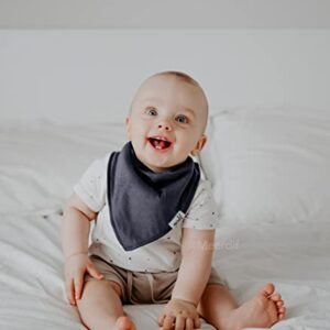 Meerdif 100% Organic Cotton Neutral Solid 10-Pack Baby Drool Bandana Bibs for Boys and Girls, Unisex Plain Colors for Teething and Drooling.