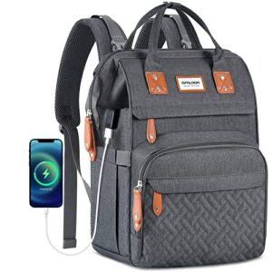 omloon diaper bag backpack, large for travel with usb charging port for moms dads,waterproof for unisex baby (dark grey)