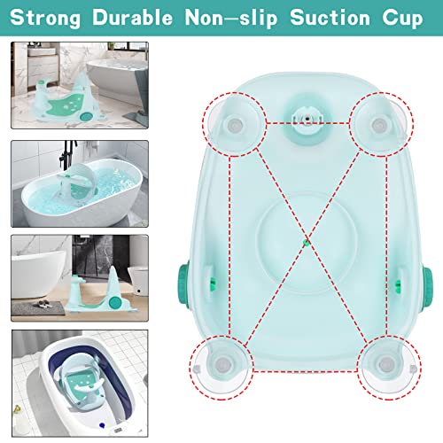 REIKTLUD Baby Bath Seat,Infant Baby Bath Tubs Seat, Baby Bathtub Seat for Sit-Up 6 to 18 Months,Baby Bath Shower Chair with Adjustable Backrest Support,Non-Slip Soft Mat,Secure Suction Cups (Blue)