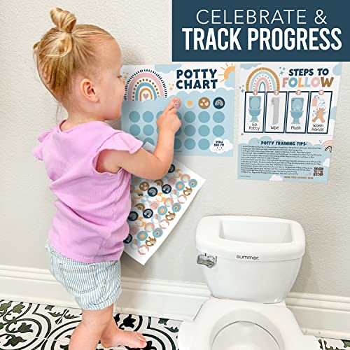 Boho Potty Training Chart for Toddler Girls - Potty Training Sticker Chart for Girls Potty, Potty Chart for Girls with Stickers, Sticker Chart for Kids Potty Training Reward Chart, Kids Reward Chart