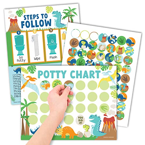 Dinosaur Potty Training Chart For Toddlers Boys - Potty Chart For Boys With Stickers, Sticker Chart For Kids Potty Training Chart For Toddlers Boys, Potty Sticker Chart For Toddlers Boy, Potty Rewards