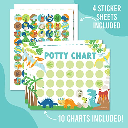 Dinosaur Potty Training Chart For Toddlers Boys - Potty Chart For Boys With Stickers, Sticker Chart For Kids Potty Training Chart For Toddlers Boys, Potty Sticker Chart For Toddlers Boy, Potty Rewards