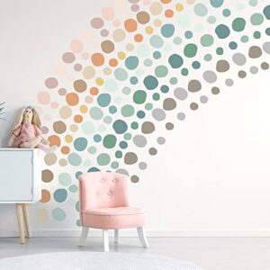 epakh christmas polka dots wall decal gifts boho rainbow wall sticker for kids girls bedroom living room classroom playroom decor wallpaper boho vinyl removable art sticker(light colors, 8 sheets)