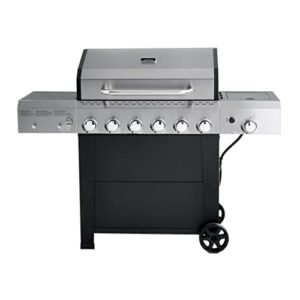 amazon basics freestanding gas grill with side burner, 6 burner (66,000 btu)