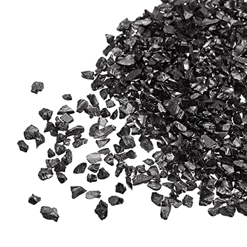 uxcell 20g Crushed Glass Chips, 2-4mm Irregular Metallic Chunky Glitter Glass for Craft DIY Jewelry Vase Filler Epoxy Resin Decoration Black