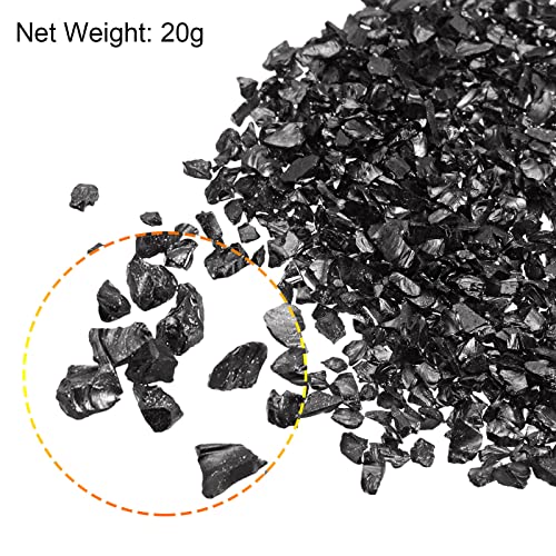 uxcell 20g Crushed Glass Chips, 2-4mm Irregular Metallic Chunky Glitter Glass for Craft DIY Jewelry Vase Filler Epoxy Resin Decoration Black