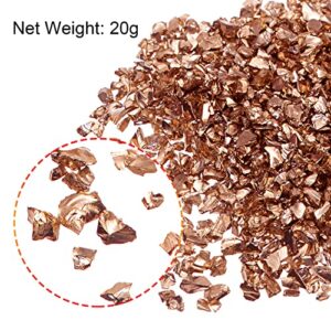 uxcell 20g Crushed Glass Chips, 2-4mm Irregular Metallic Chunky Glitter Glass for Craft DIY Jewelry Vase Filler Epoxy Resin Decoration Khaki