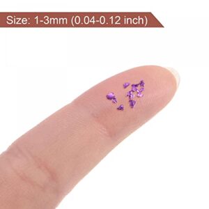 uxcell 20g Crushed Glass Chips, 1-3mm Irregular Metallic Glitter Glass for Craft DIY Jewelry Vase Filler Epoxy Resin Decoration Purple