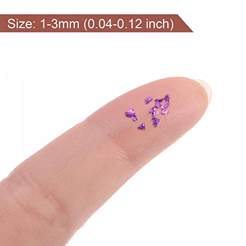 uxcell 20g Crushed Glass Chips, 1-3mm Irregular Metallic Glitter Glass for Craft DIY Jewelry Vase Filler Epoxy Resin Decoration Purple