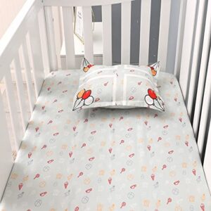 Geapul 4 Piece Boho Breathable Soft Crib Bedding Set for Boys,Jungle Animals Nursery Bedding Set,Crib Quilt,Pillowcase,Crib Skirt,Crib Sheet (Party Time,4-Pcs)